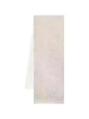 Shanghai Tang Tang Patterned Silk Scarf - Neutrals