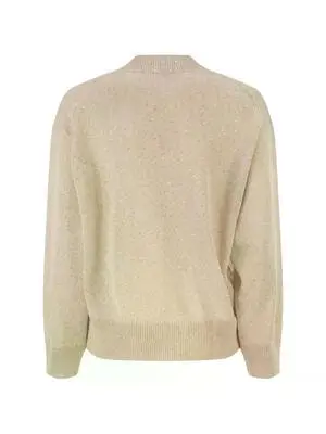 Brunello Cucinelli Sequin-embellished V-neck Sweater
