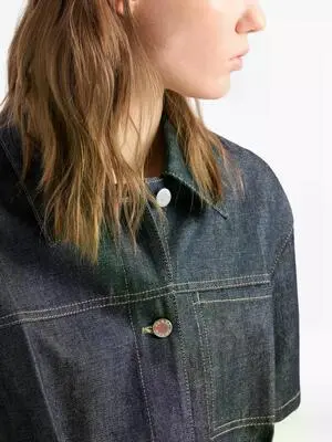 Prada Belted Denim Mini Dress - Blue