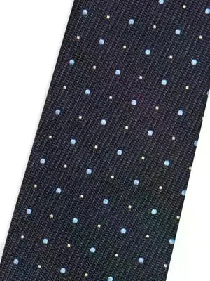 Brooks Brothers Polka Dot Silk Neck Tie - Blue