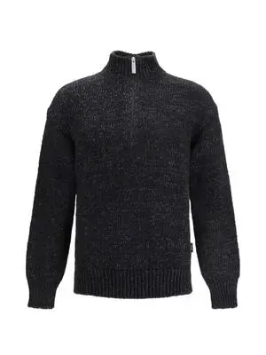 Herno Half-zip Sweater With Zip Collar - Black