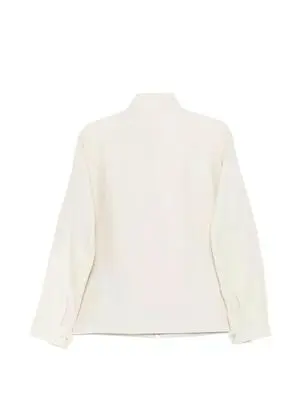 LARDINI Zip Linen Jacket With Stand Collar