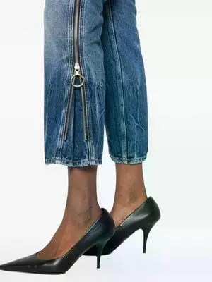Rabanne Cropped Jeans With Side Zip Detail