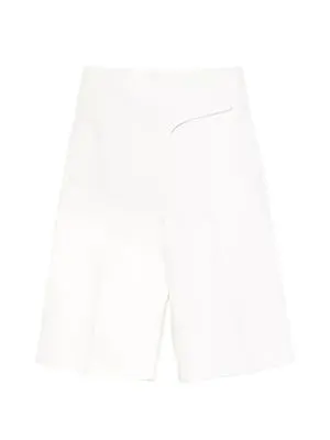 AMI Paris High-waisted Cotton Shorts - Neutrals