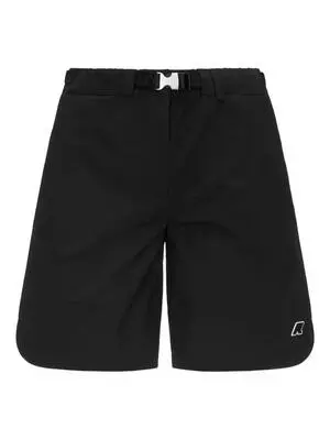 K-WAY Buckle-fastening Shorts With Logo Detail - Black