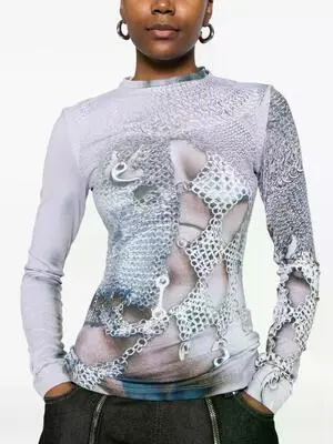 VICTOR CLAVELLY Long-sleeve T-shirt With Graphic Print
