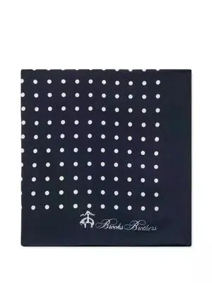Brooks Brothers Polka Dot Silk Pocket Square Blue
