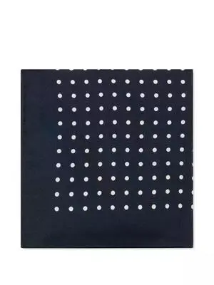 Brooks Brothers Polka Dot Silk Pocket Square - Blue
