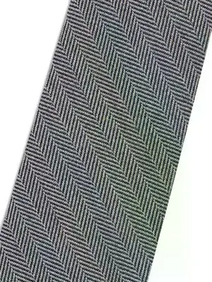 Brooks Brothers Wool Herringbone Neck Tie - Black