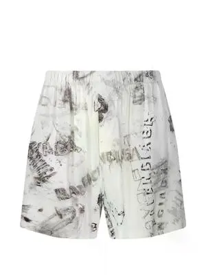 Balenciaga Print Pyjama Shorts - Grey