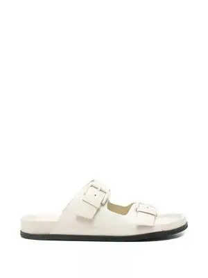 AMI Paris Buckles Leather Sandals - Neutrals