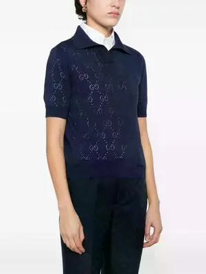 Gucci Gg Pointelle Polo Top