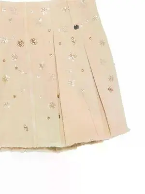 Liu Jo Bejewelled Embellished Pleated Mini Skirt
