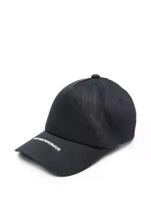 Emporio Armani Logo Detail Baseball Cap - Black