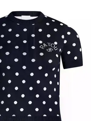 PATOU Polka-dot Knitted T-shirt - Black
