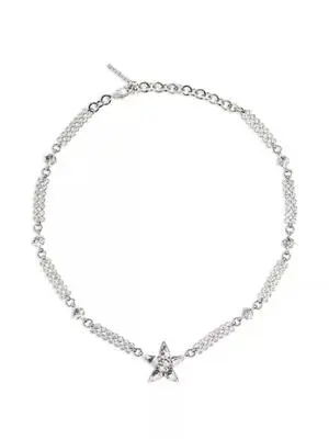 Alessandra Rich Tone Star Pendant Necklace - Silver