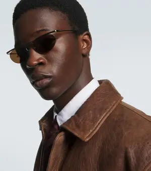 Saint Laurent Sl 862 Oval Sunglasses - Brown