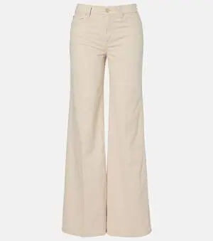 7 For All Mankind Lotta Wide-leg Jeans In Colored Comfort Twill Clay