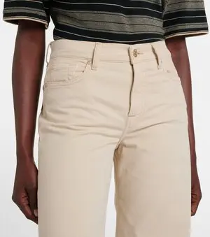 7 For All Mankind Lotta Wide-leg Jeans In Colored Comfort Twill Clay