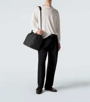 THE ROW Iowa Leather Duffel Bag - Black