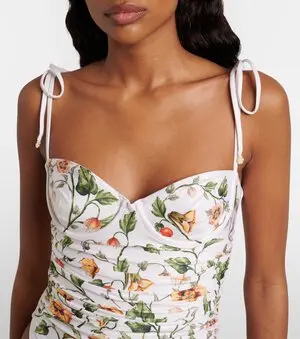 Agua Bendita Floral Print One-piece Swimsuit - White
