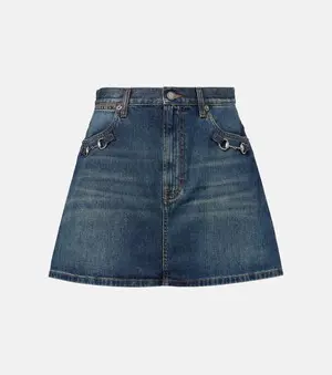 Gucci Horsebit Denim Miniskirt - Blue