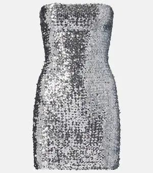 Gucci Sequined Strapless Mini Dress
