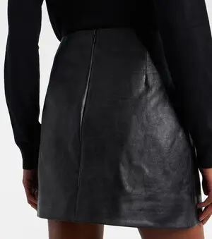 Gucci Double G Leather Mini Skirt