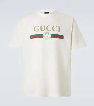 Gucci Logo Cotton And Silk Jersey T-shirt - White