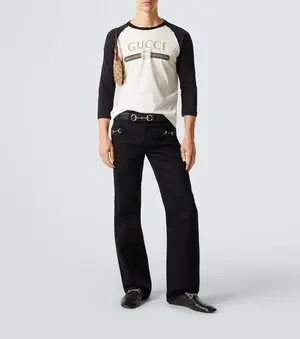 Gucci Logo Cotton And Silk Jersey T-shirt