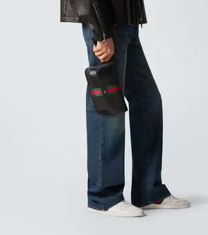 Gucci Web Trademark Small Leather Belt Bag