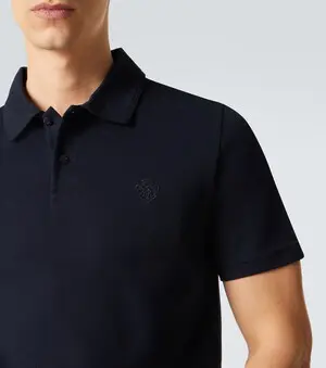 Gucci Logo Cotton Pique Polo Shirt - Blue