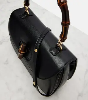 Gucci Bamboo 1947 Medium Leather Top-handle Bag - Black