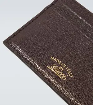 Gucci Lira Leather Card Holder - Brown