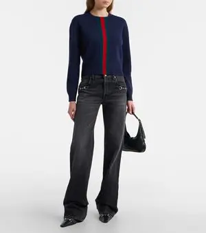 Gucci Web Stripe Wool Crewneck Sweater