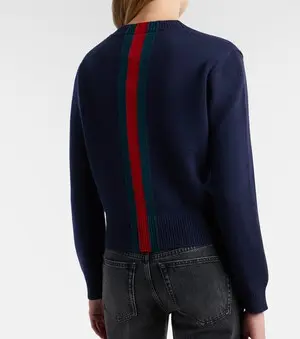 Gucci Web Stripe Wool Crewneck Sweater