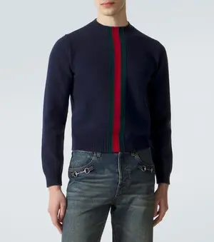 Gucci Web Stripe Wool Sweater