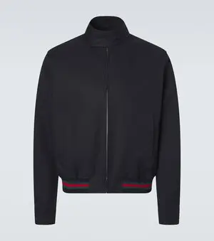 Gucci Web Stripe Cotton Twill Bomber Jacket