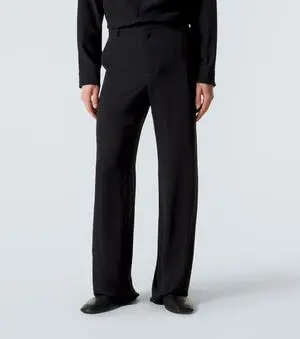 Gucci Silk Satin Georgette Wide-leg Trousers