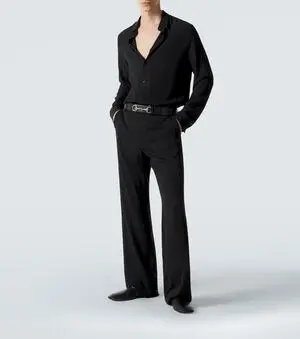Gucci Silk Satin Georgette Wide-leg Trousers