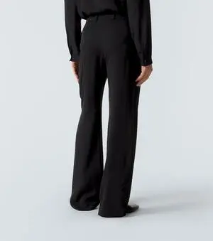 Gucci Silk Satin Georgette Wide-leg Trousers