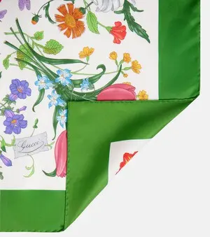 Gucci Flora Silk Twill Scarf