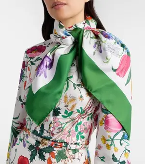 Gucci Flora Silk Twill Scarf