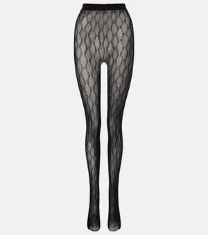 Gucci Gg Monogram Tights - Black