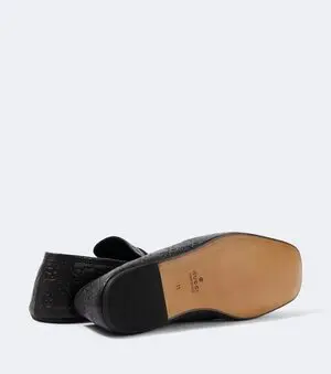 Gucci Gg Embossed Leather Loafers