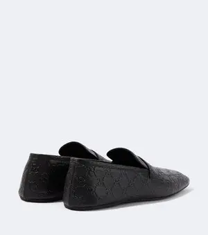 Gucci Gg Embossed Leather Loafers