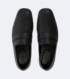 Gucci Gg Embossed Leather Loafers