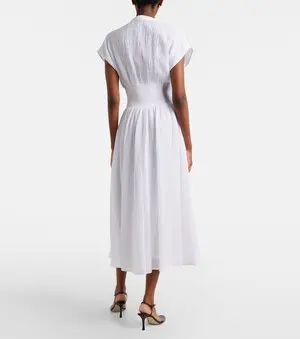Tory Burch Linen And Cotton Midi Dress
