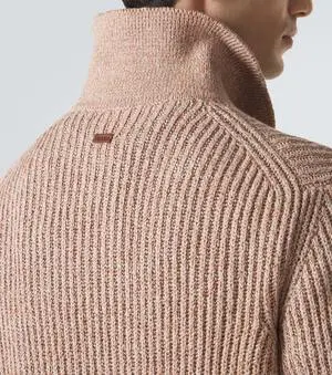 TOD'S Cotton Mouline Zip-up Cardigan
