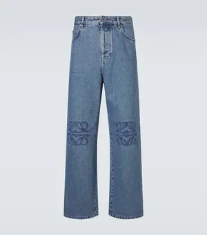 Loewe Anagram Straight Leg Jeans - Blue